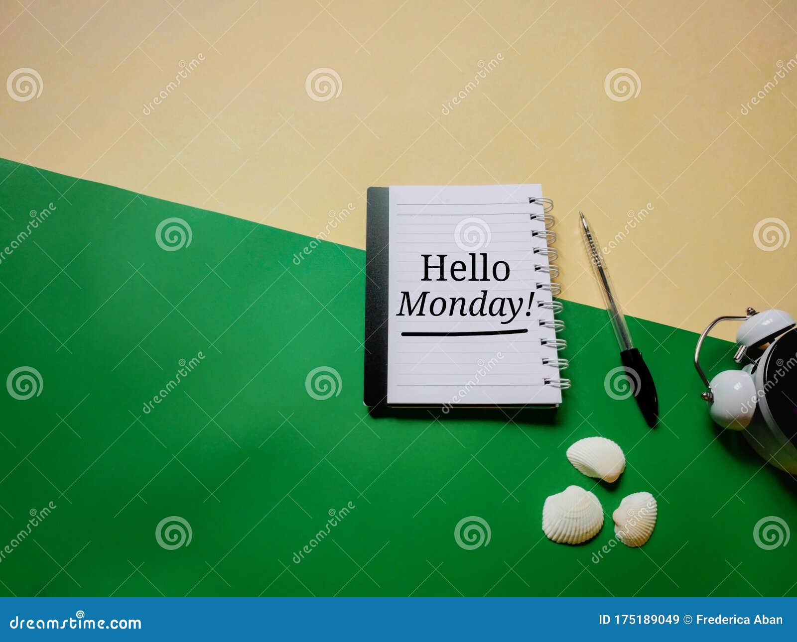 Hello Monday Text on Notepaper in Vintage Style Stock Image - Image of ...