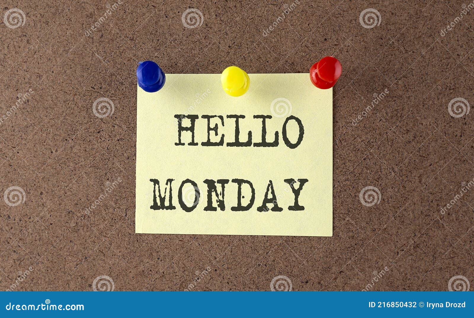 Hello Monday Text Written on Message Board Stock Photo - Image of ...