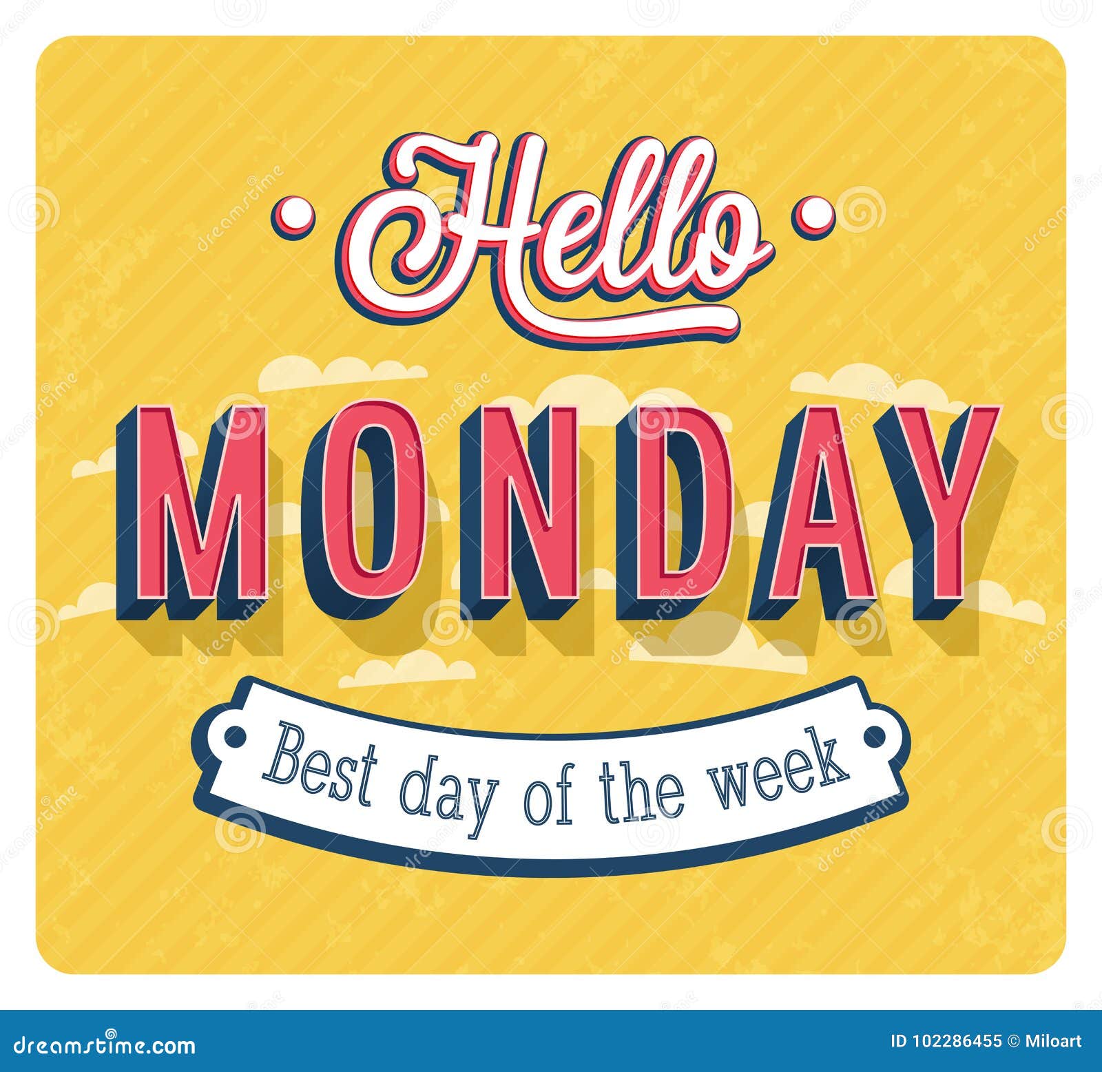 Hello Monday Typographic Design Stock Vector Illustration Of