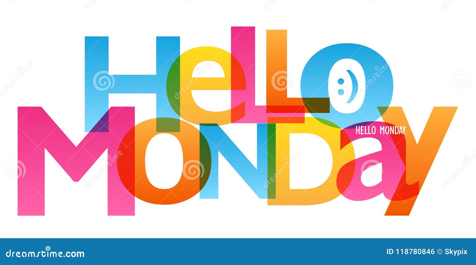 Hello Monday Typography Banner Stock Vector Illustration Of Live