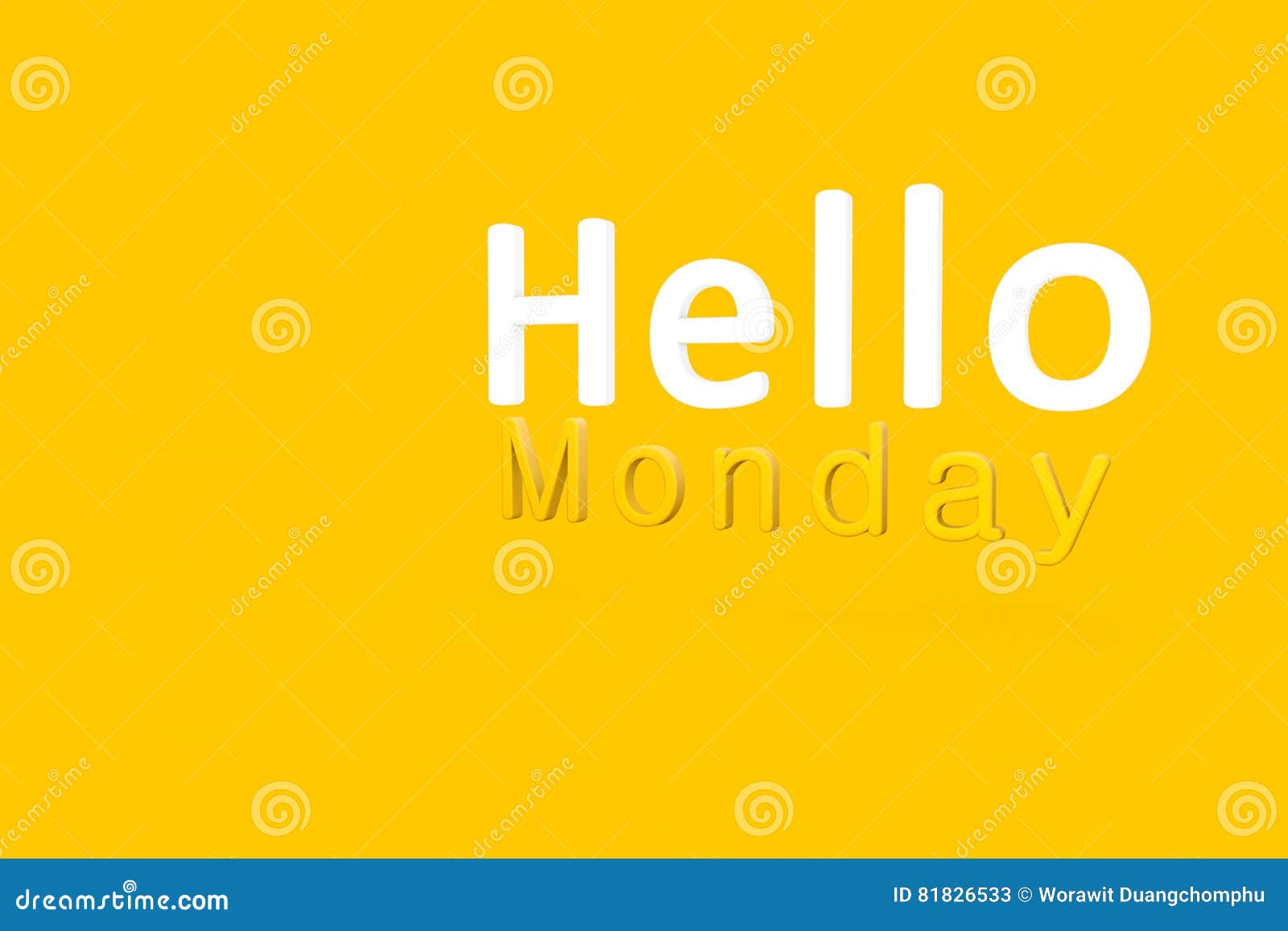 Hello Monday with Yellow Background. Stock Illustration - Illustration ...