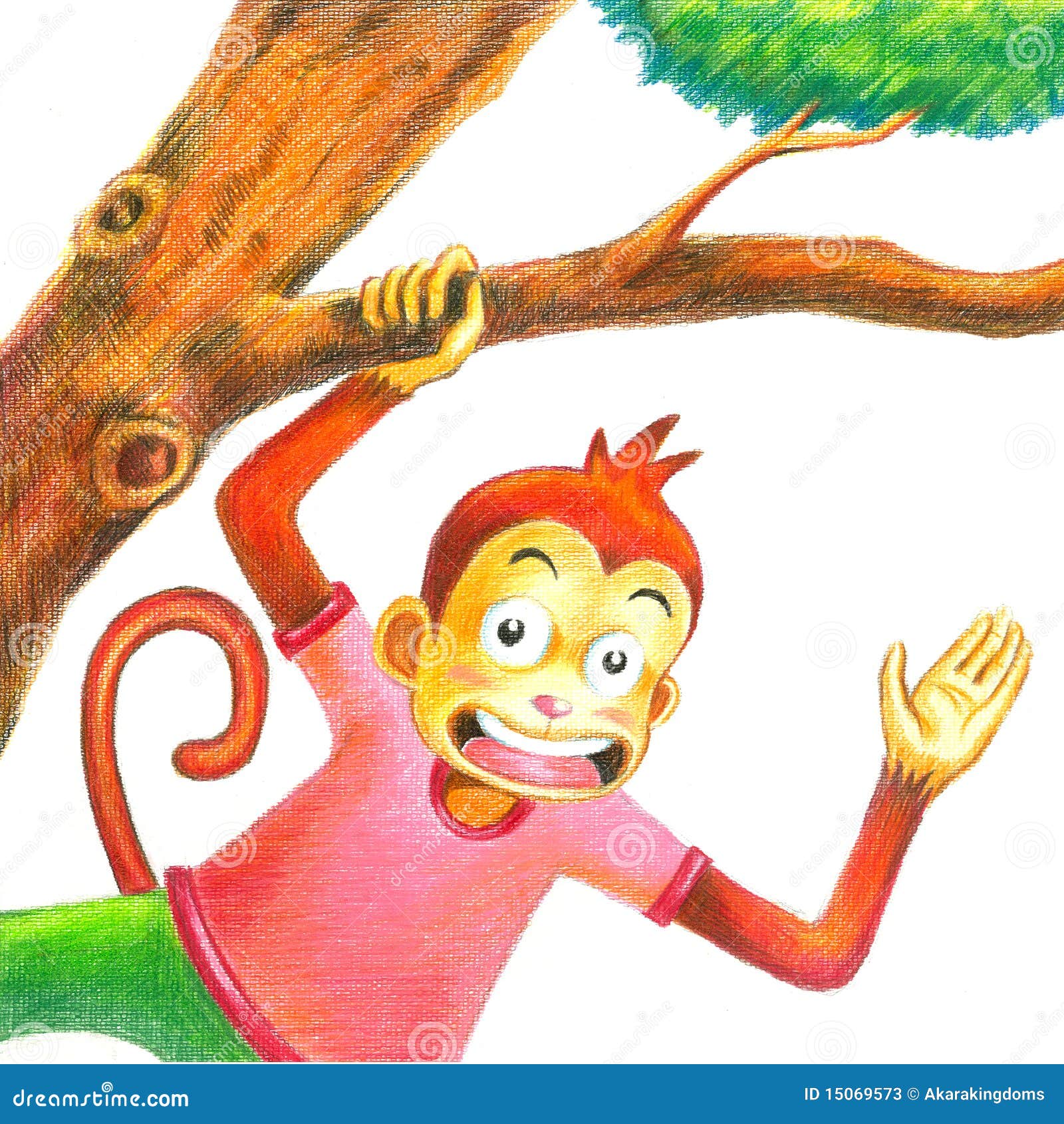 Hello mongkey stock illustration. Illustration of tale - 15069573