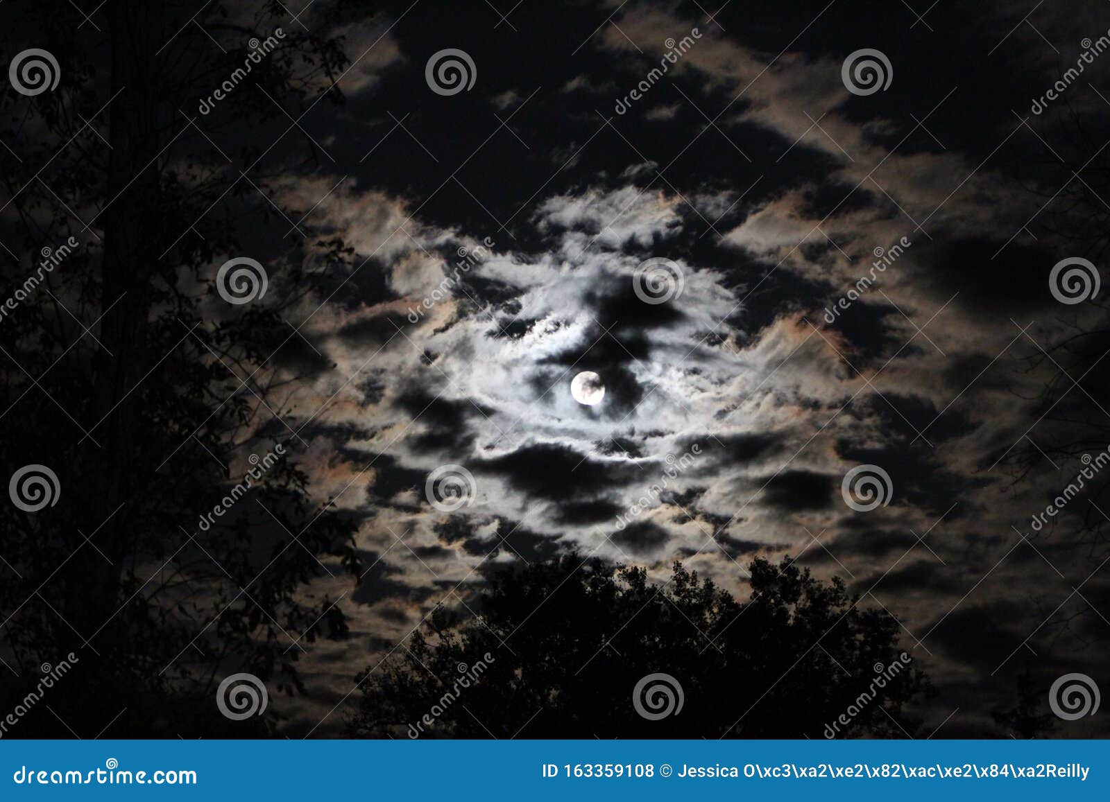 Hello moon stock photo. Image of glowing, cloudy, moon - 163359108
