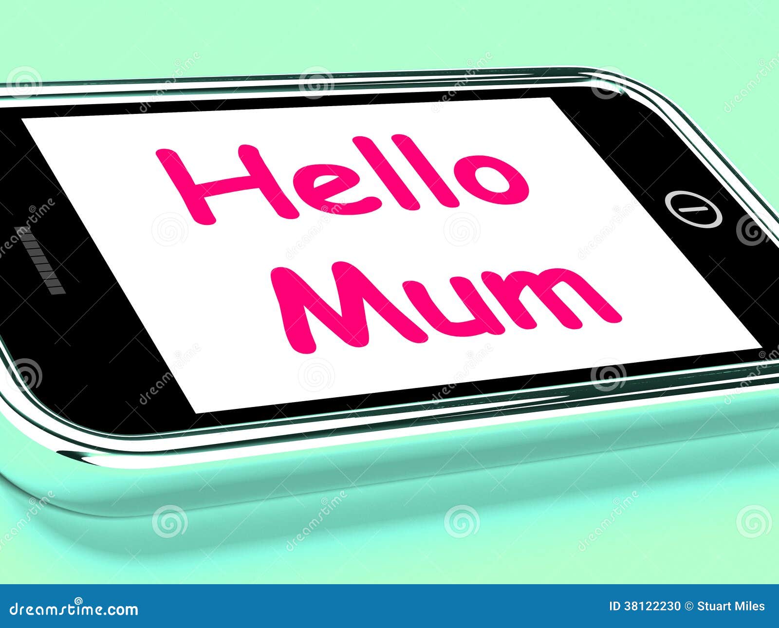 Hello Mum on Phone Shows Message and Best Wishes Stock Illustration ...