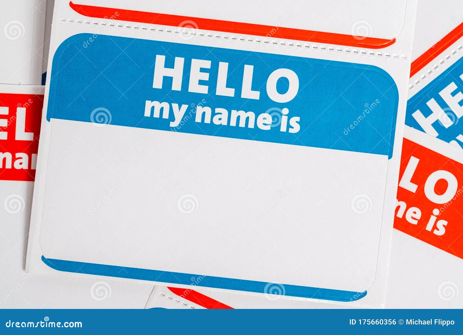 Hello My Name is Name Badge Paper Aticker Stock Photo - Image of greet ...