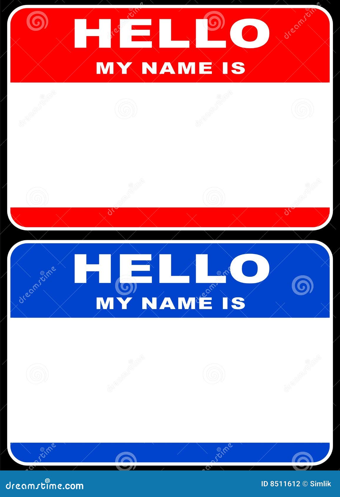 Hello my name cards stock vector. Illustration of register - 8511612