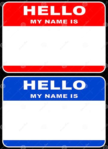 Hello my name cards stock vector. Illustration of register - 8511612