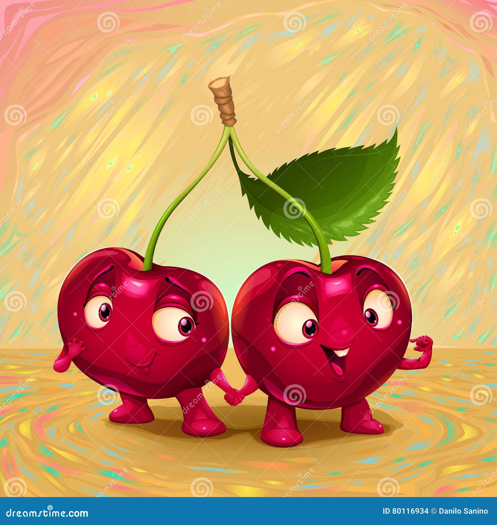 Hello my name is cherry stock vector. Illustration of happy - 80116934