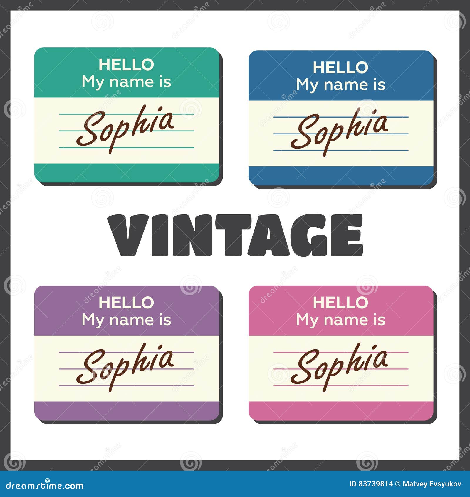 Hello My Name is... Introduction Cards, Labels and Badges Set Stock ...