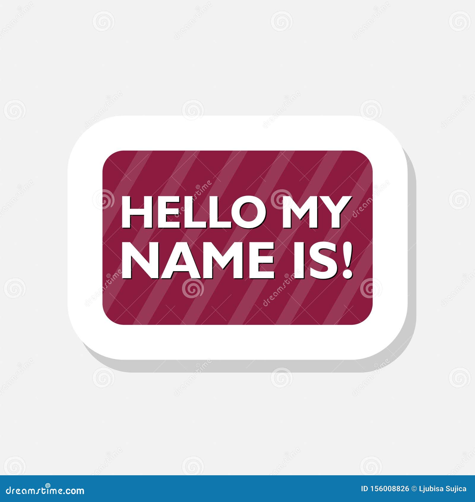 Hello My Name is Sign with Blank White Copyspace for Text Message Stock ...