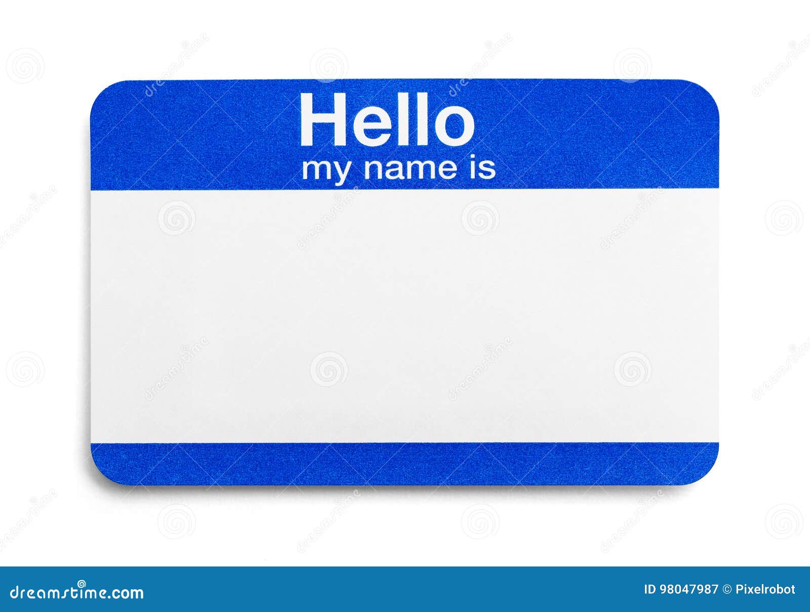 Hello My Name Is Tag Stock Image | CartoonDealer.com #98047987