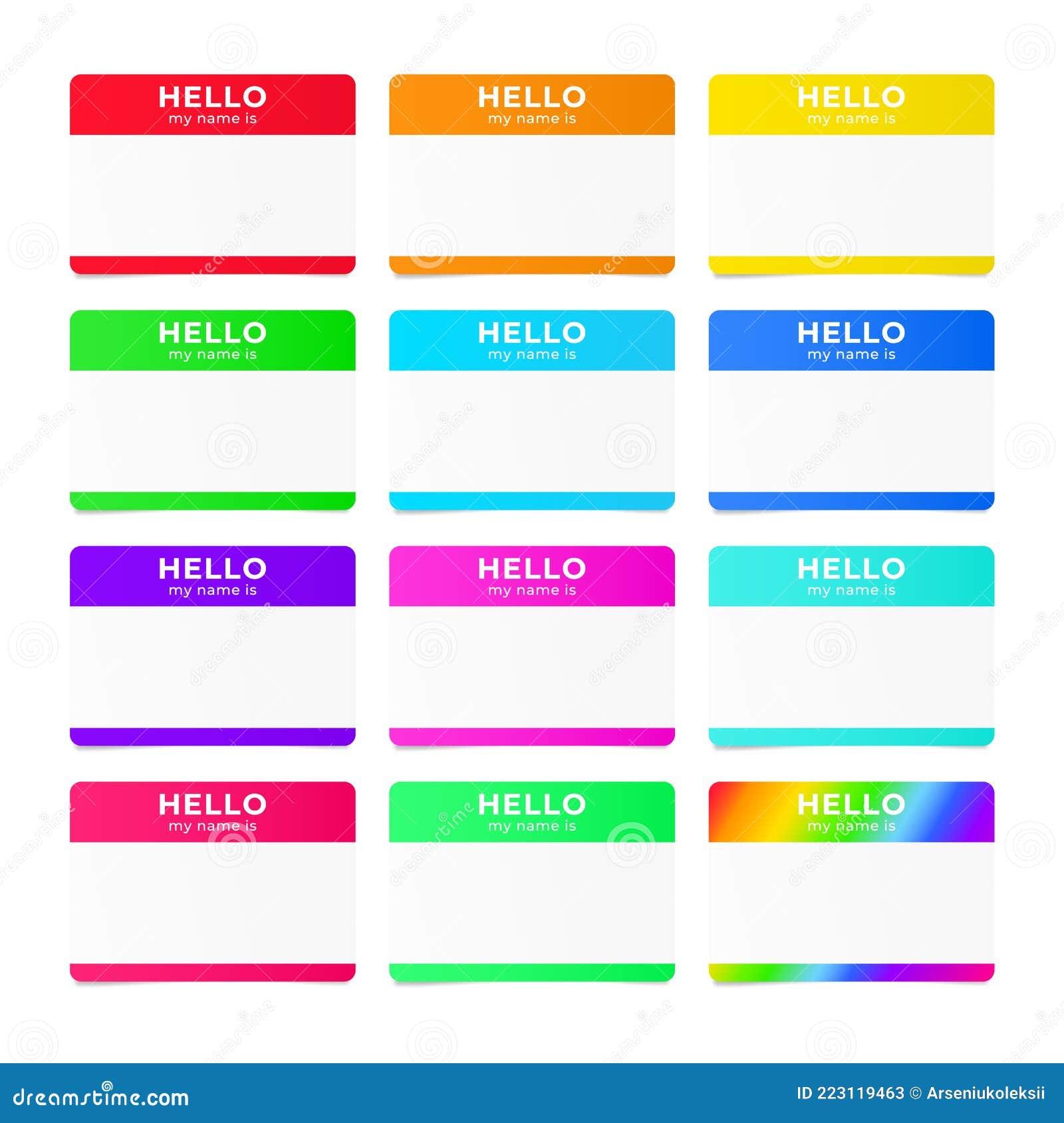 Name Tag For Meetups. Ice Breaker Sticker Vector Illustration ...