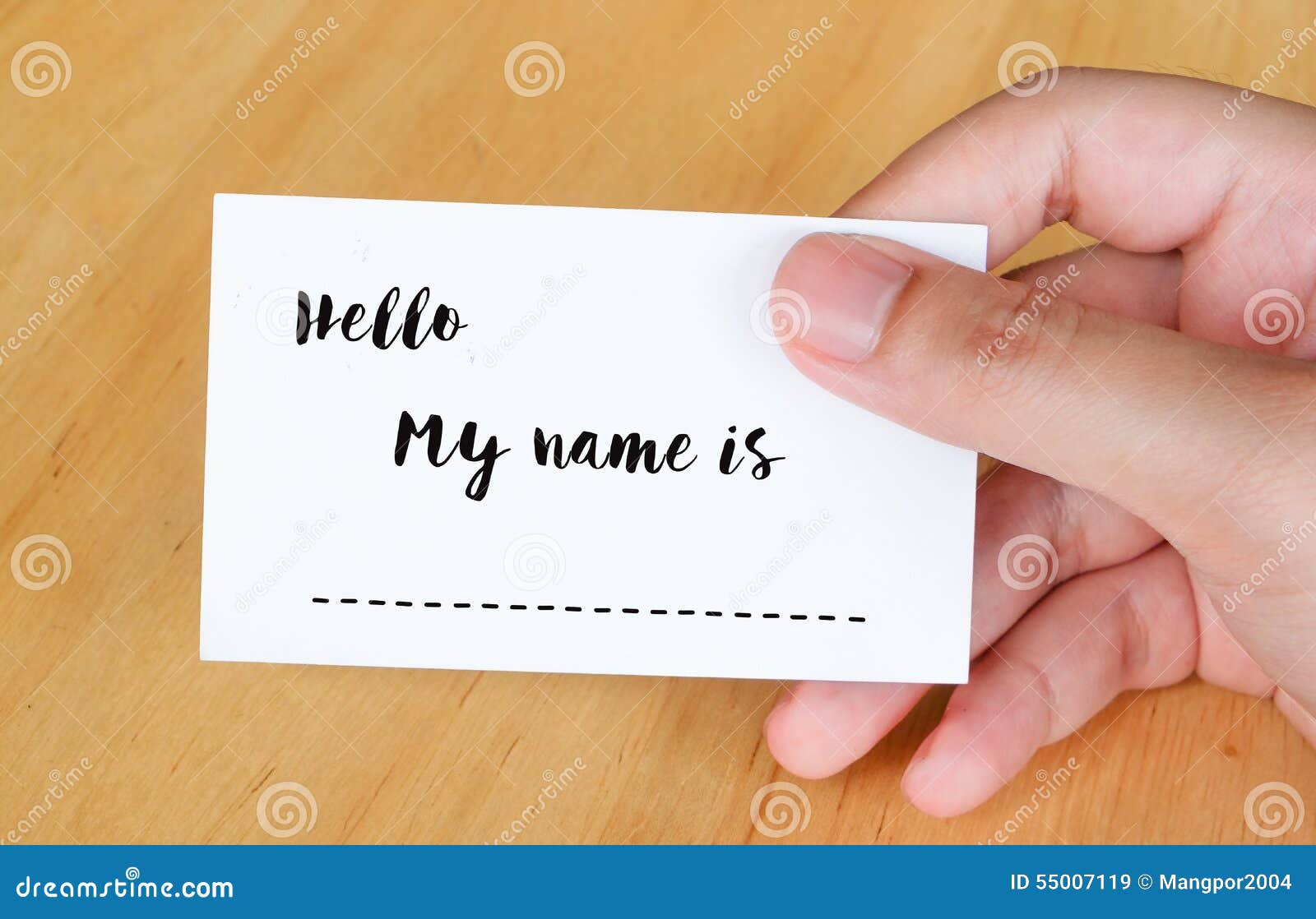 Hello My Name is Words on Name Card Background Stock Image - Image of ...