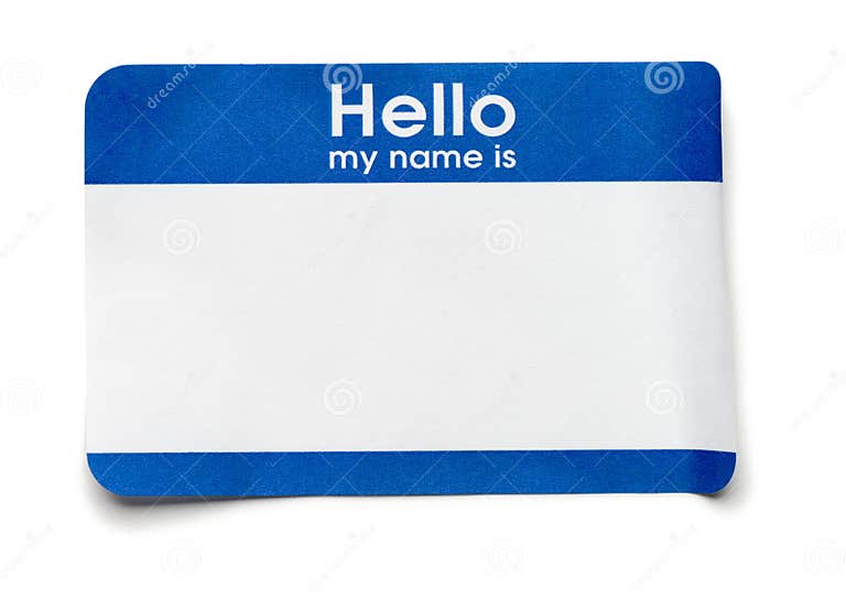 Hello Name Tag stock image. Image of horizontal, isolated - 43402025
