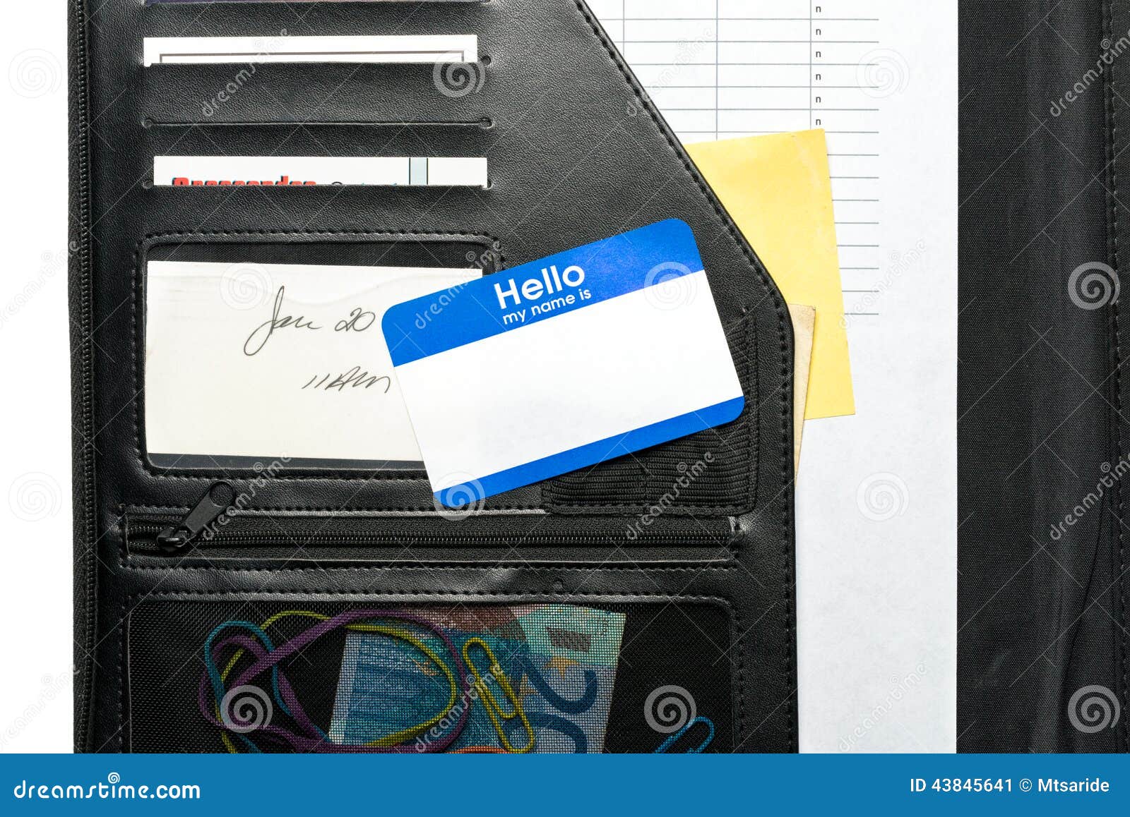 Hello Name Tag on Portfolio Stock Image - Image of portfolio, sticker ...