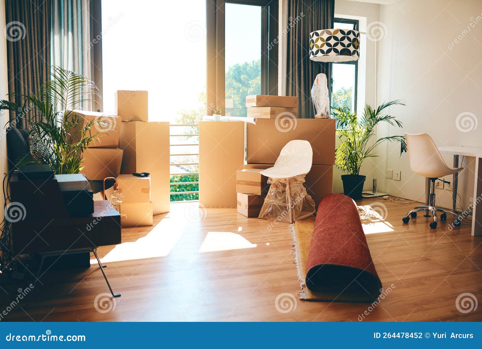 Hello New Home. an Empty Room in a House on Moving Day. Stock Photo ...