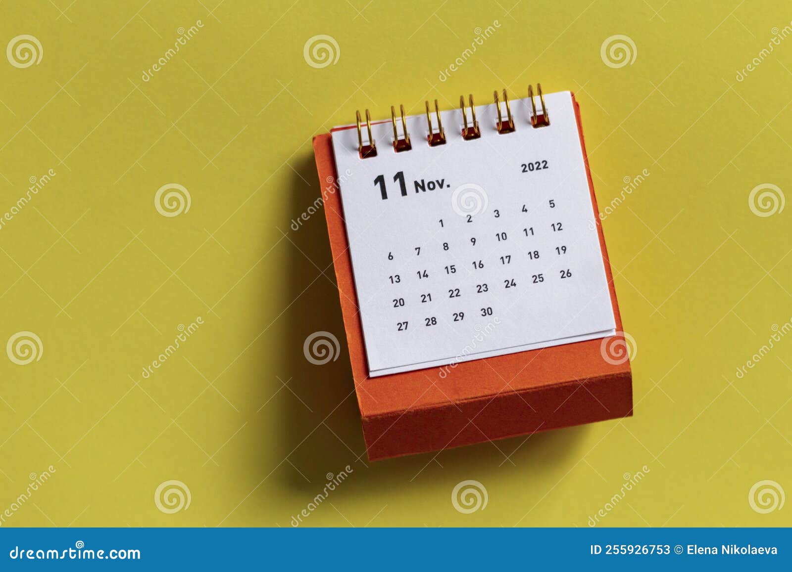 Hello, November.Calendar for November 2022 on a Yellow Background ...