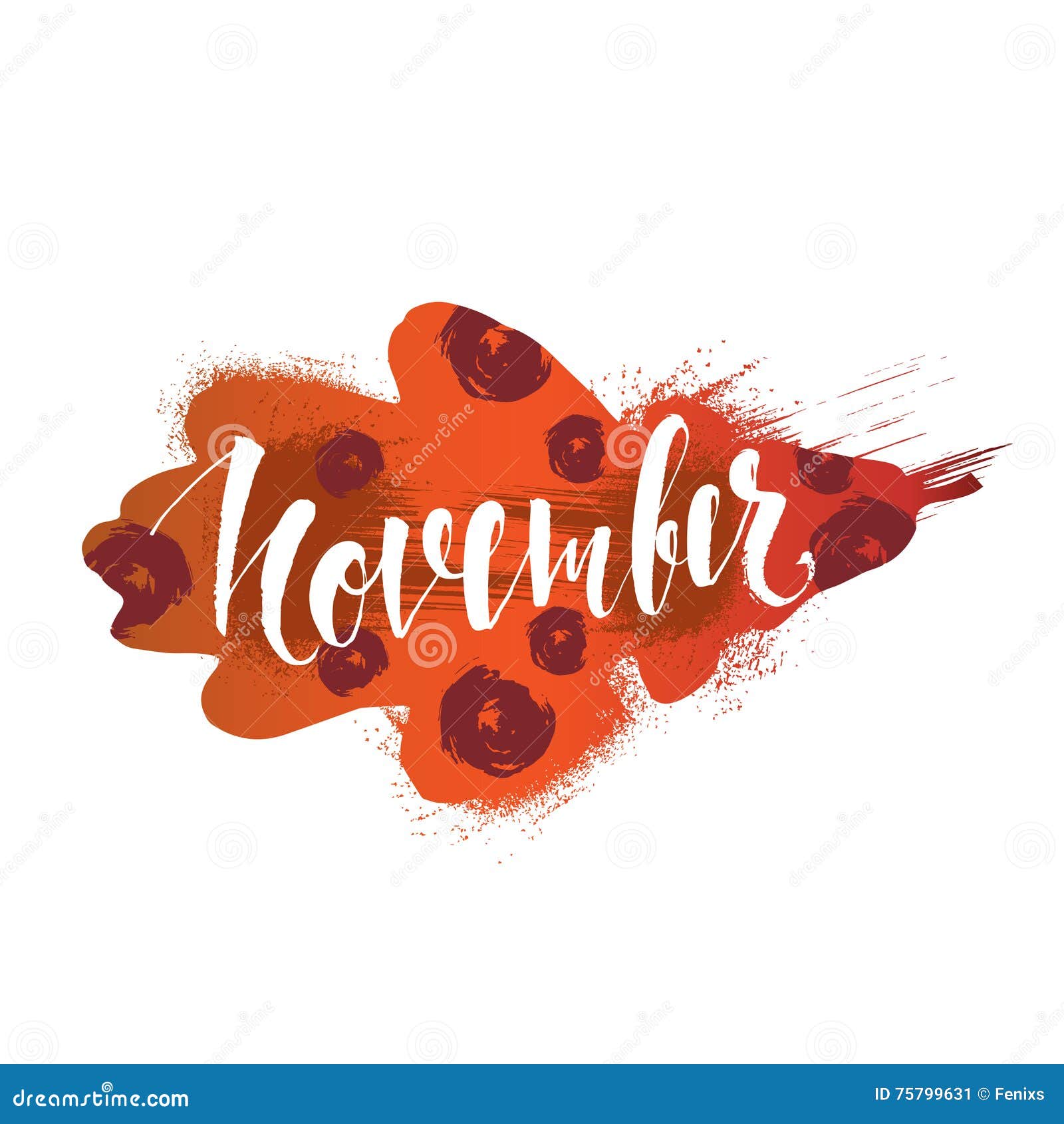 Hello November. Hand Drawn Lettering on Autumn Oak Leaf Stock Vector ...