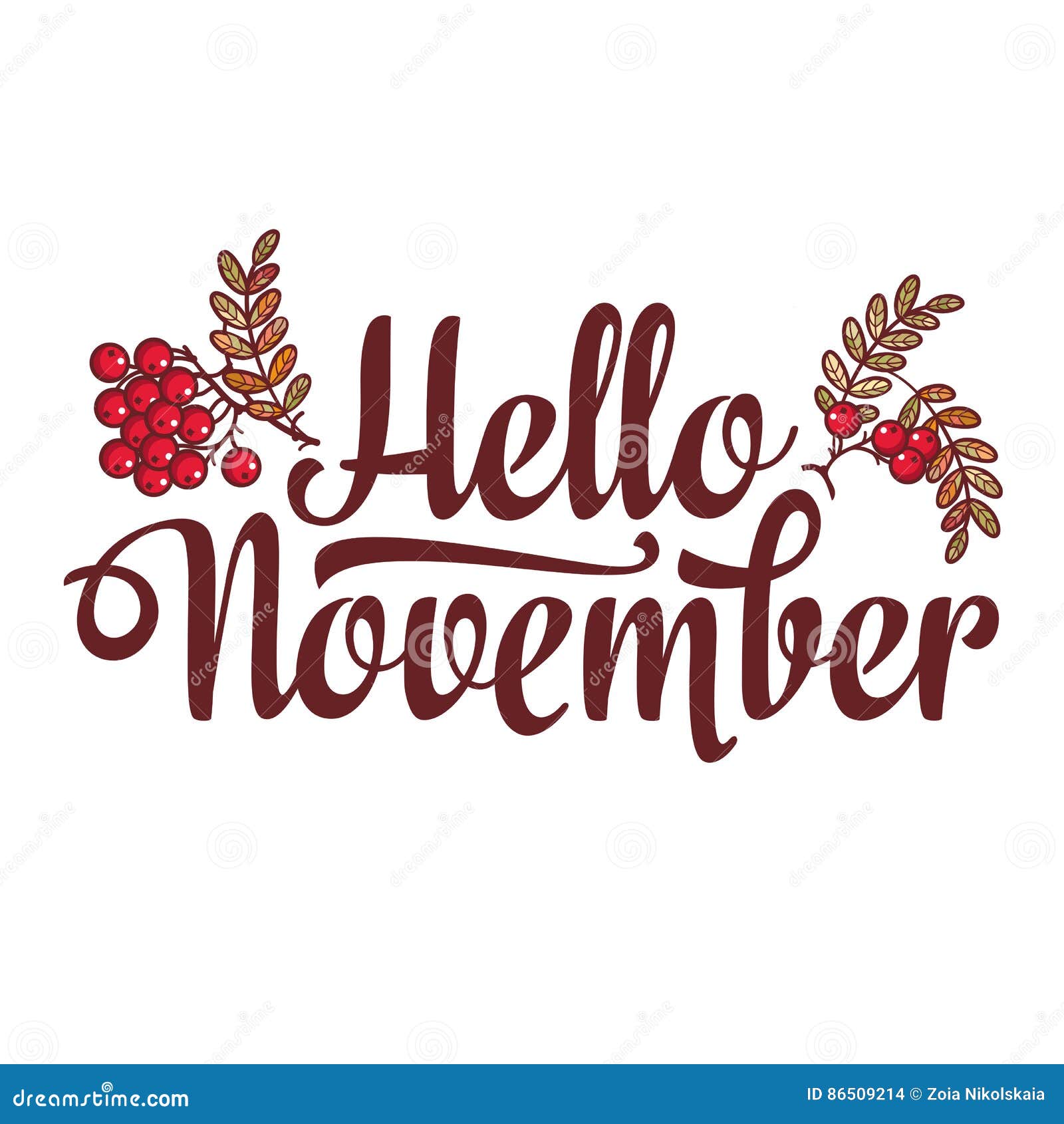 Hello November. Lettering Composition Flyer or Banner Template. Selling ...