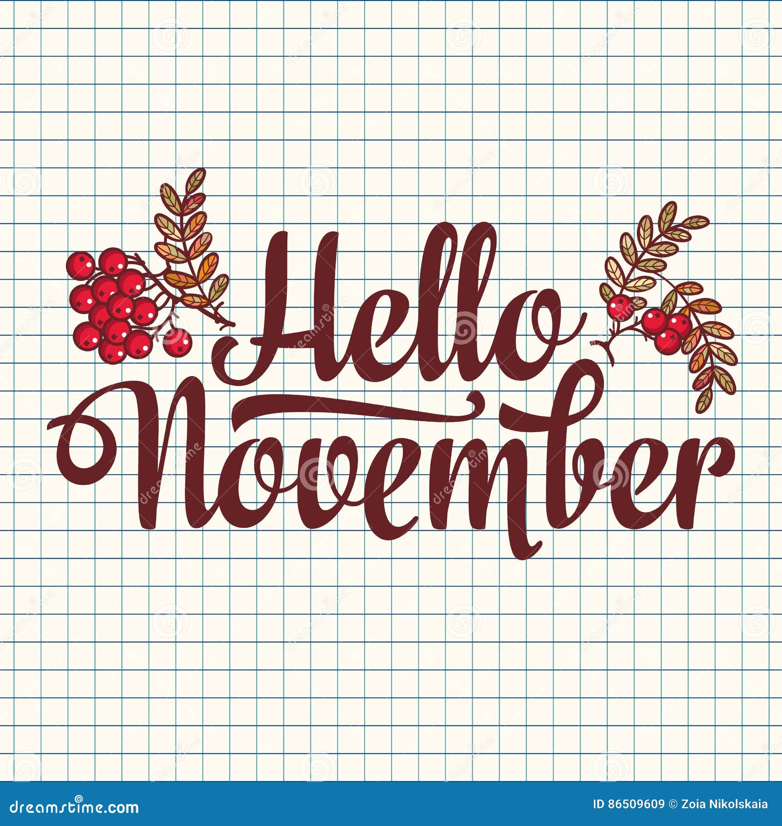 Hello November. Lettering Composition Flyer or Banner Template. Selling ...