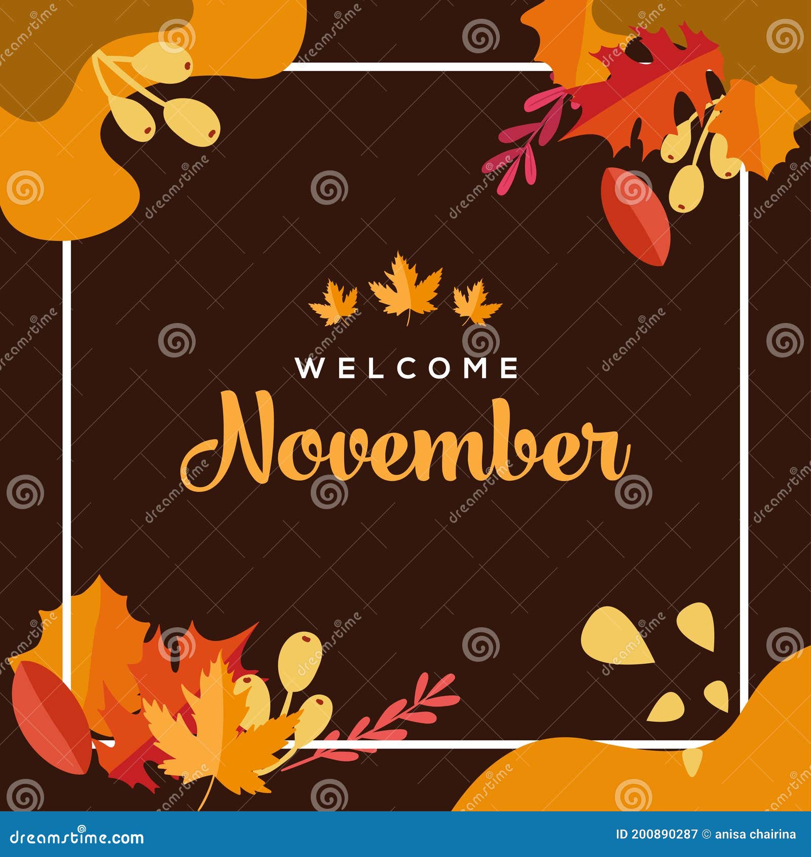 Hello November Vector Design Illustration for Banner and Background ...