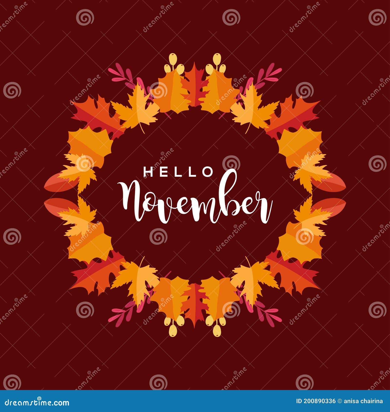 Hello November Vector Design Illustration for Banner and Background ...