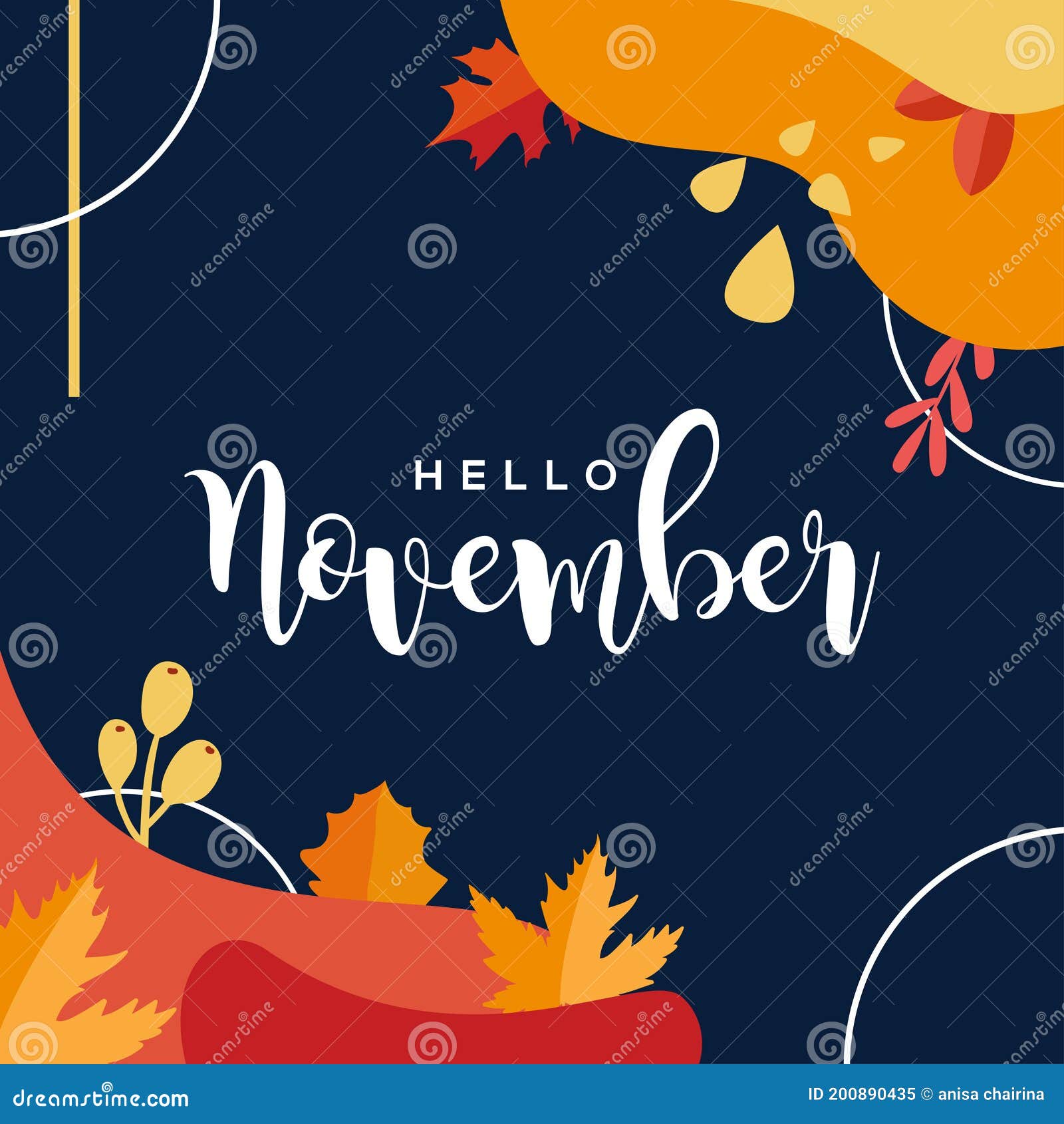 Hello November Vector Design Illustration for Banner and Background ...