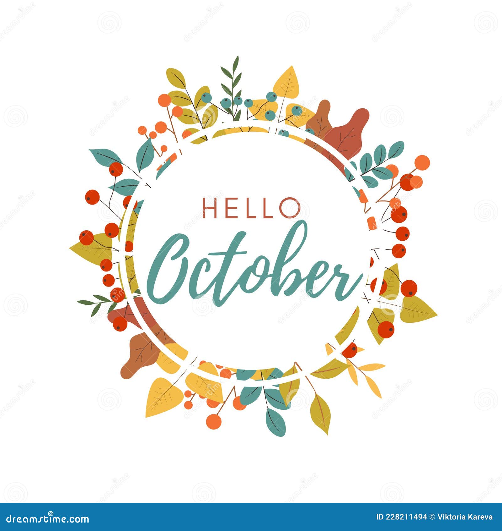 Background Abstract Leaf Flower Frame for Handwritten Modern Hello ...