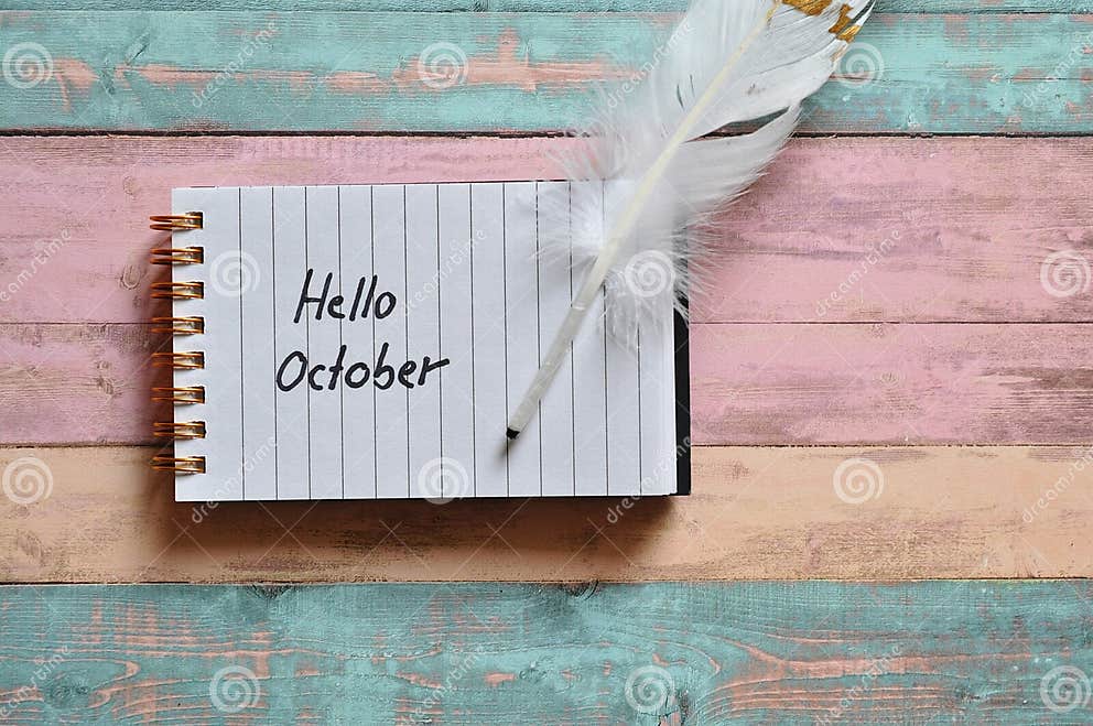 Hello october background stock photo. Image of design - 357725530