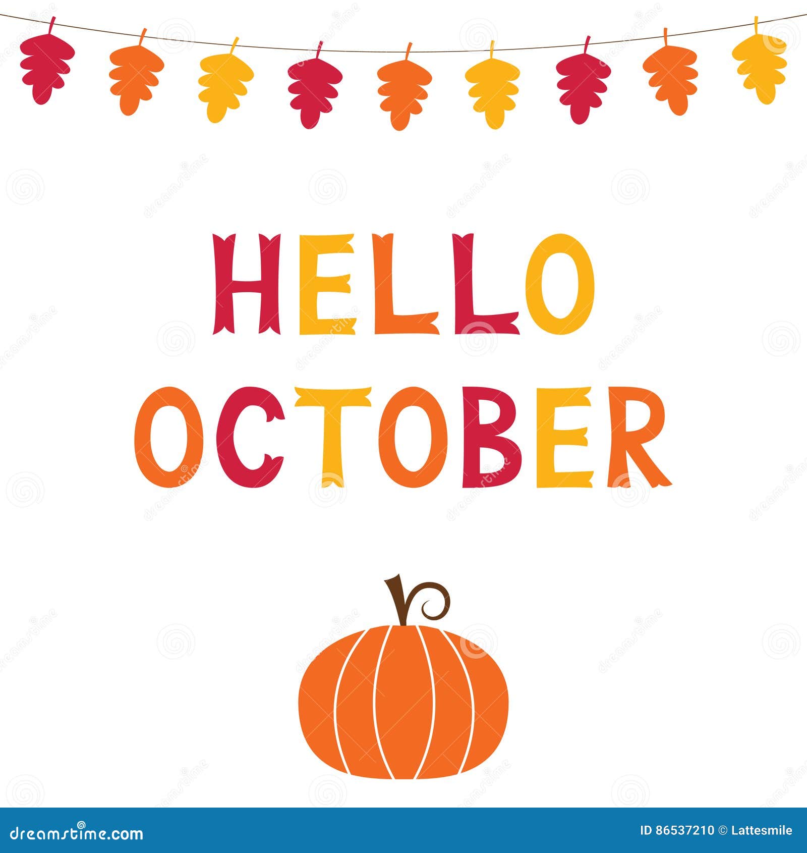 Hello October Text With Pumpkin Isolated On Transparent Background ...