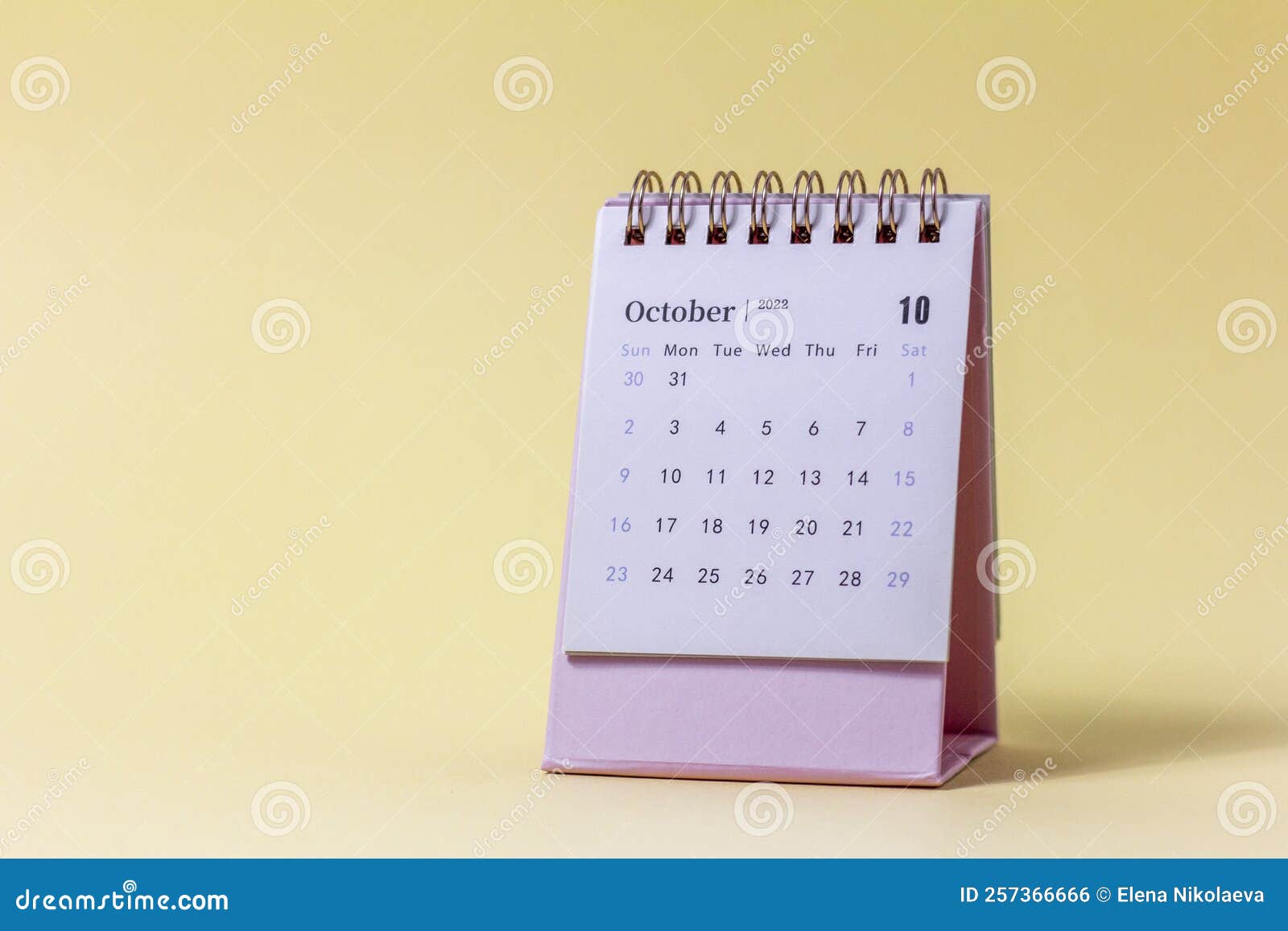Hello October.Desktop Calendar for October 2022 on a Colored Background ...
