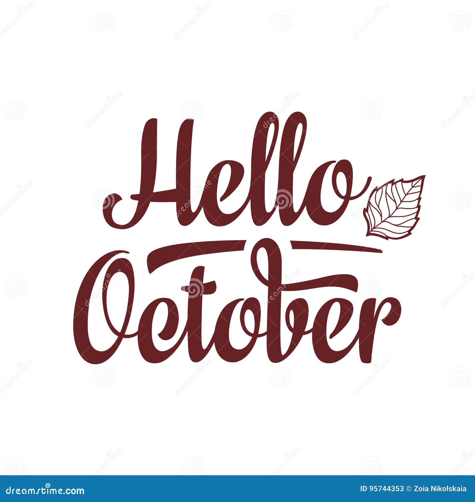 Hello October. Text Retail Message Stock Vector - Illustration of ...
