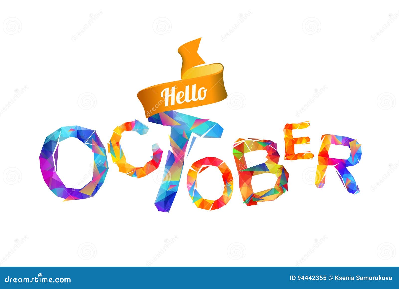 Hello October. Triangular Letters Stock Vector - Illustration of ...