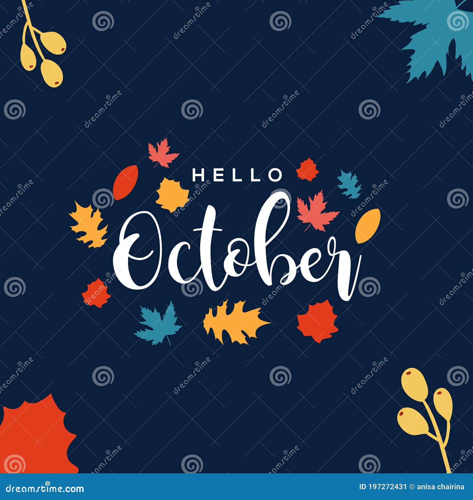 Hello October Vector Design Illustration for Banner and Background ...