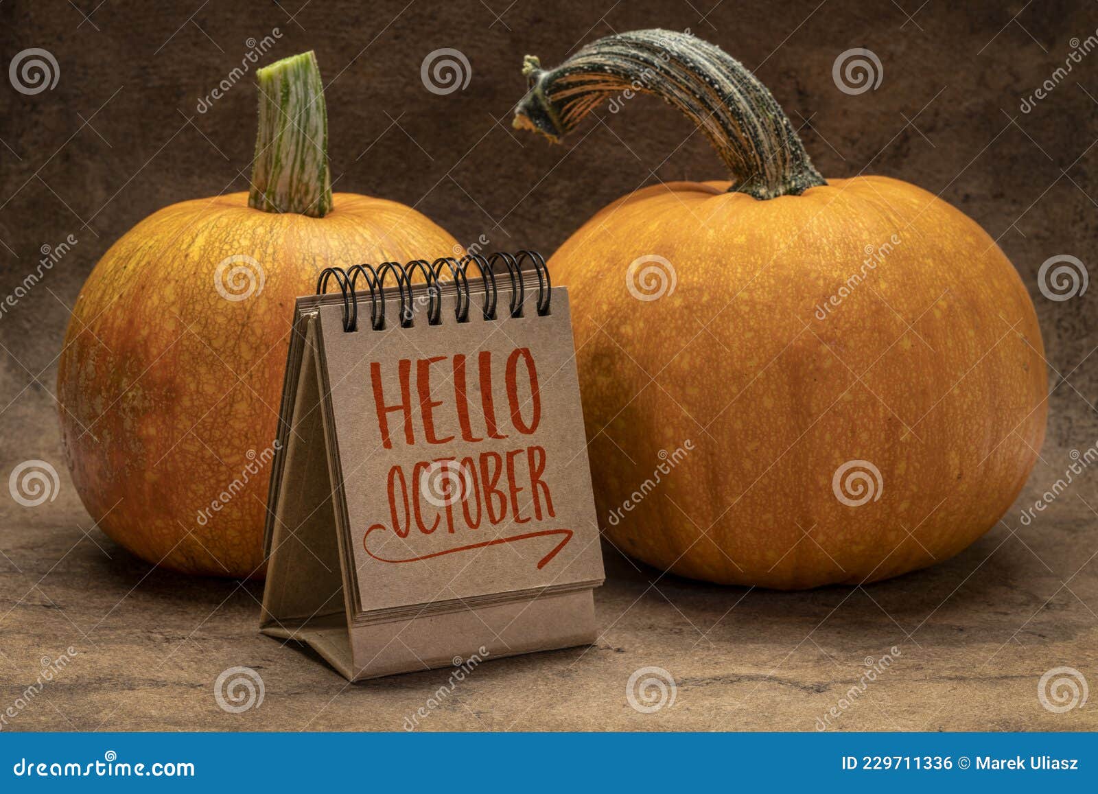 Hello October welcome note stock photo. Image of greeting - 229711336
