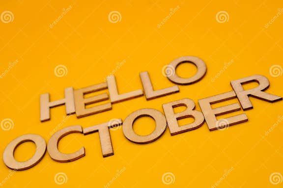 Hello october stock photo. Image of label, welcome, design - 358824522