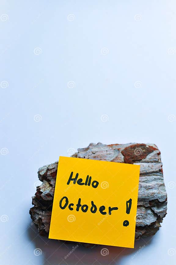 Hello october write stock image. Image of label, write - 349934137