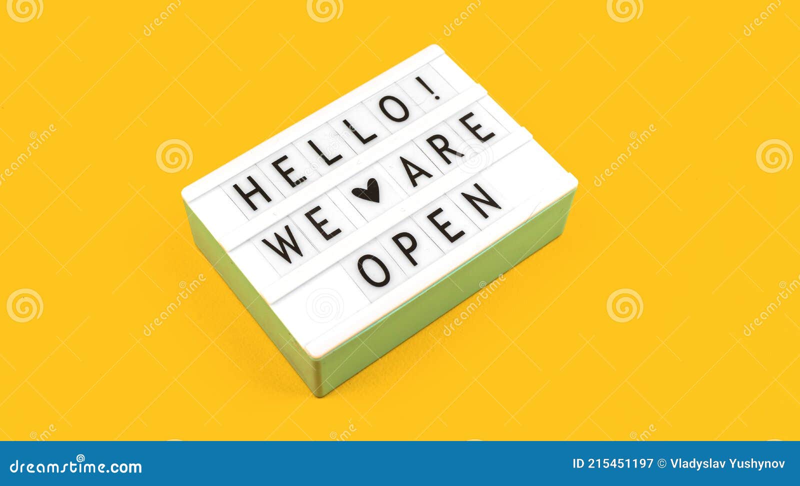 Hello we are Open Text Sign Flat Lay Background, Concept and Top View ...