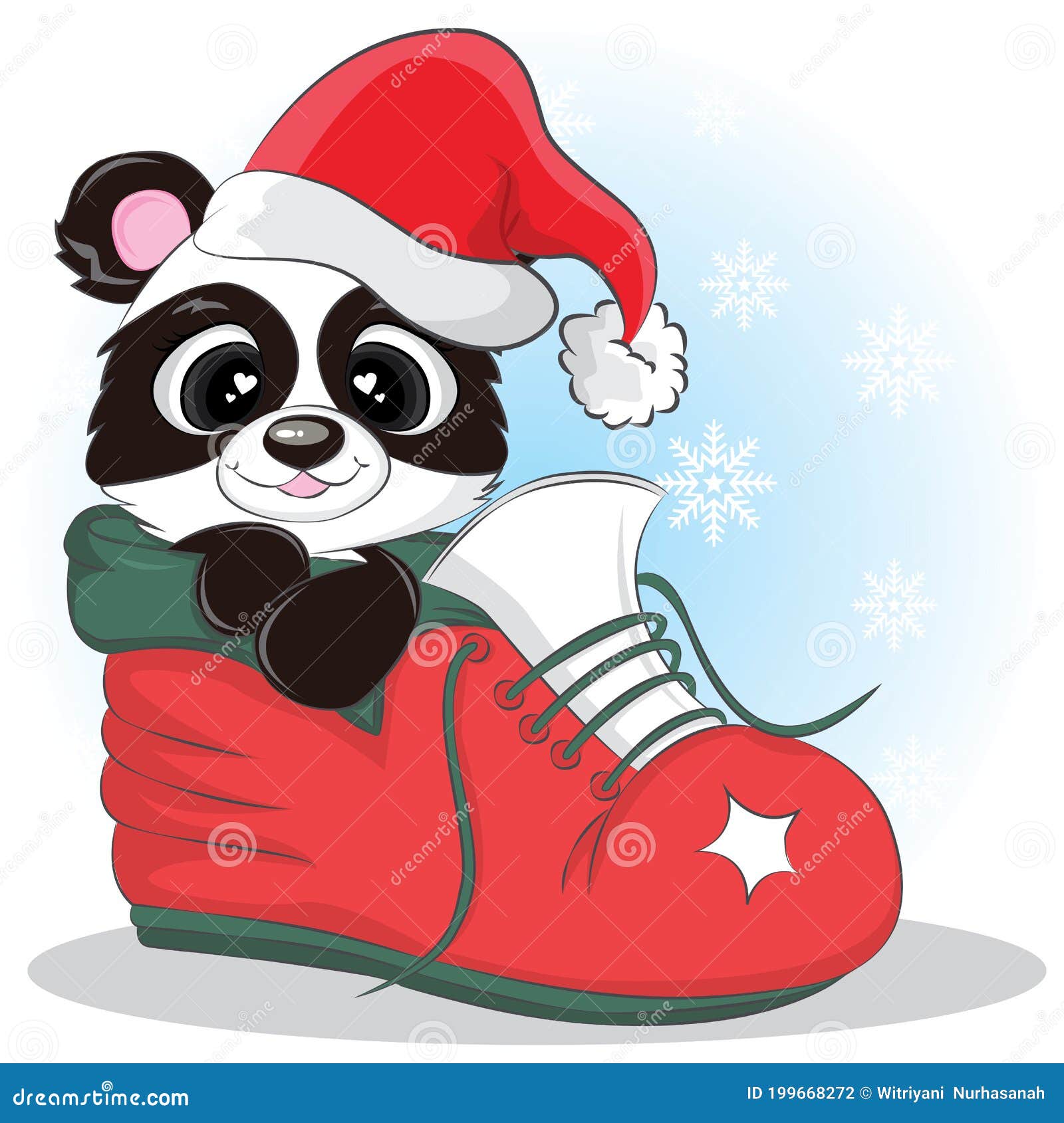Hello Panda Inside Boots Cartoon Character. Vector Illustration Stock ...