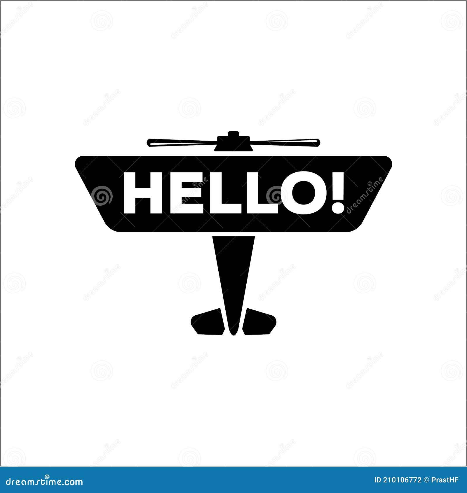 Hello Plane Logo Vector Design Illustration Stock Vector - Illustration ...