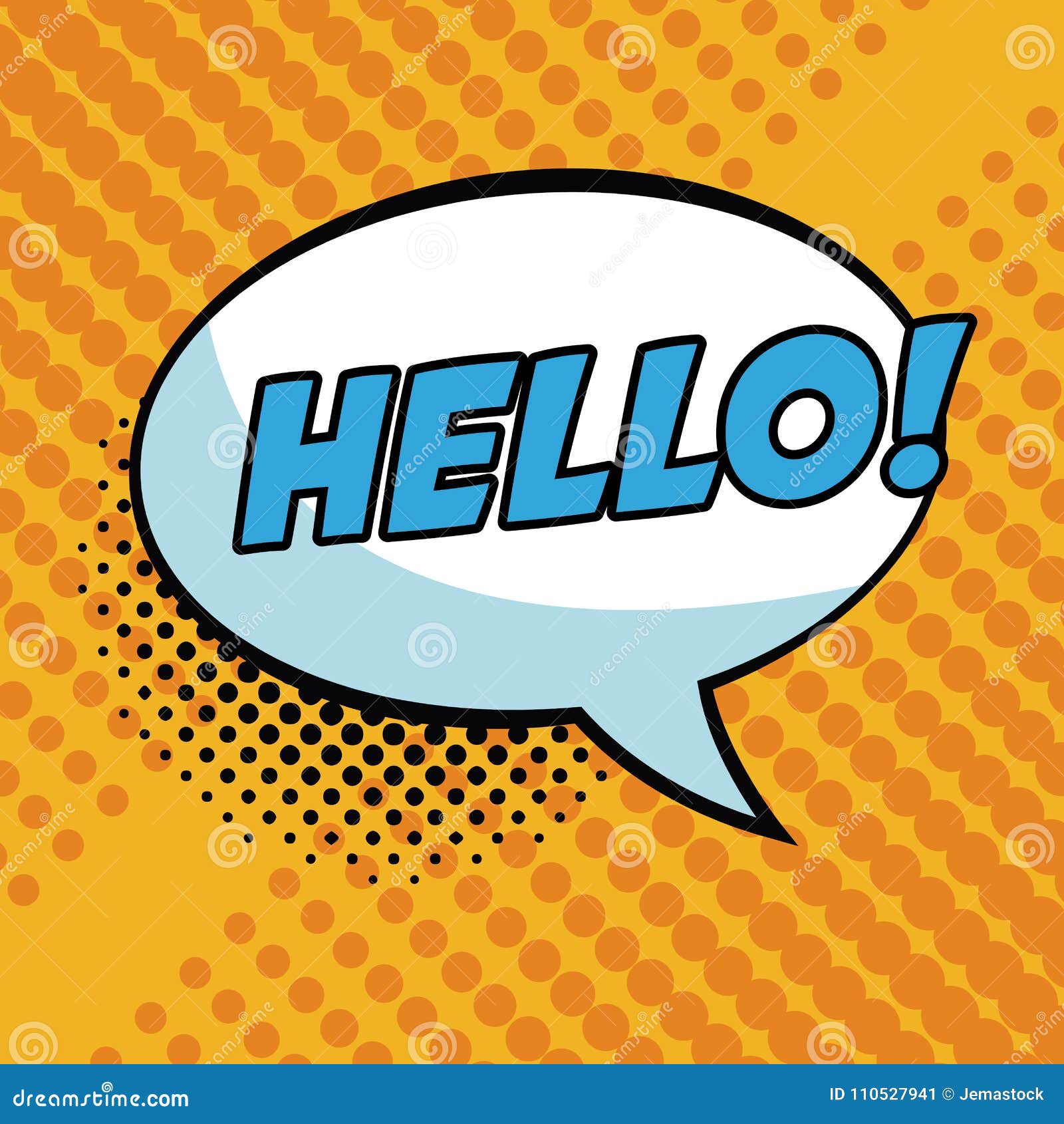 Hello pop art stock vector. Illustration of beauty, cool - 110527941