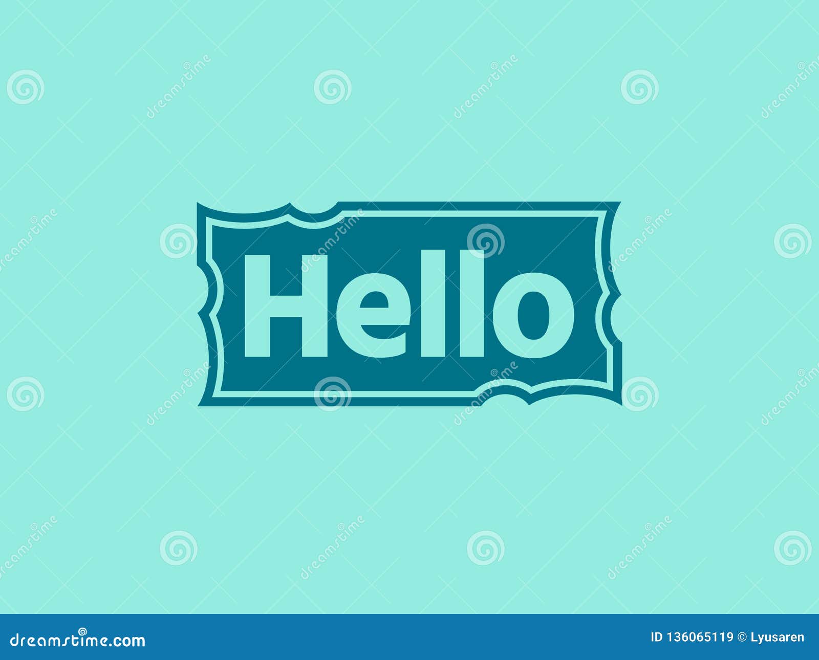 Hello Quote Message in Blue Rectangular Frame Stock Illustration ...