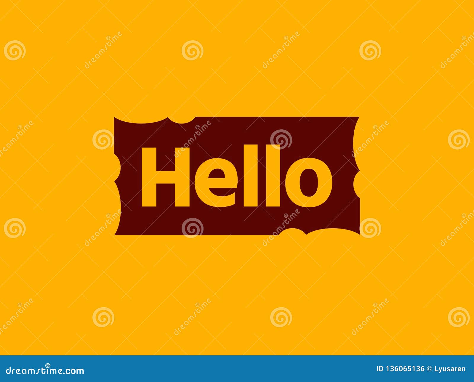 Hello Quote Message in Brown Rectangular Frame Stock Illustration ...