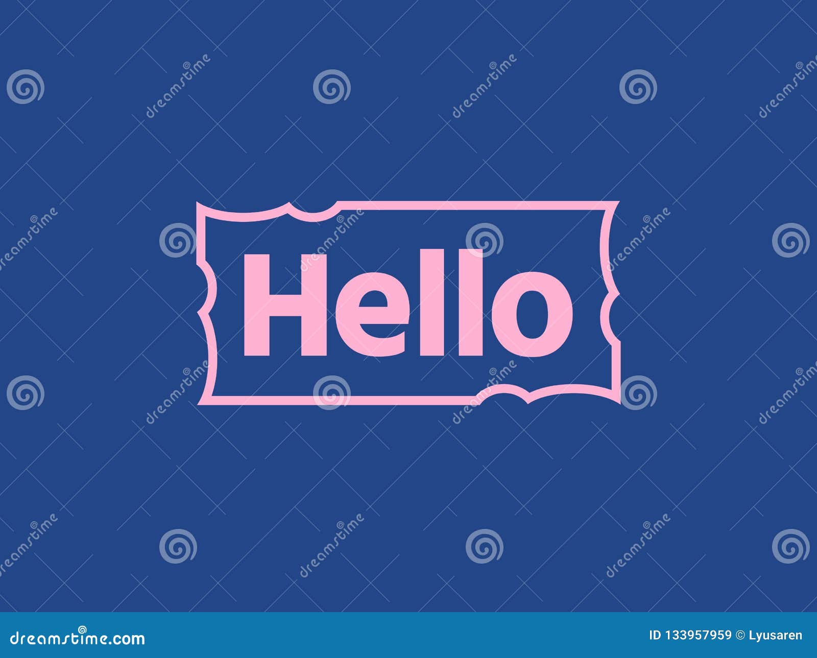 Hello Quote Message in Pink Rectangular Frame Stock Vector ...