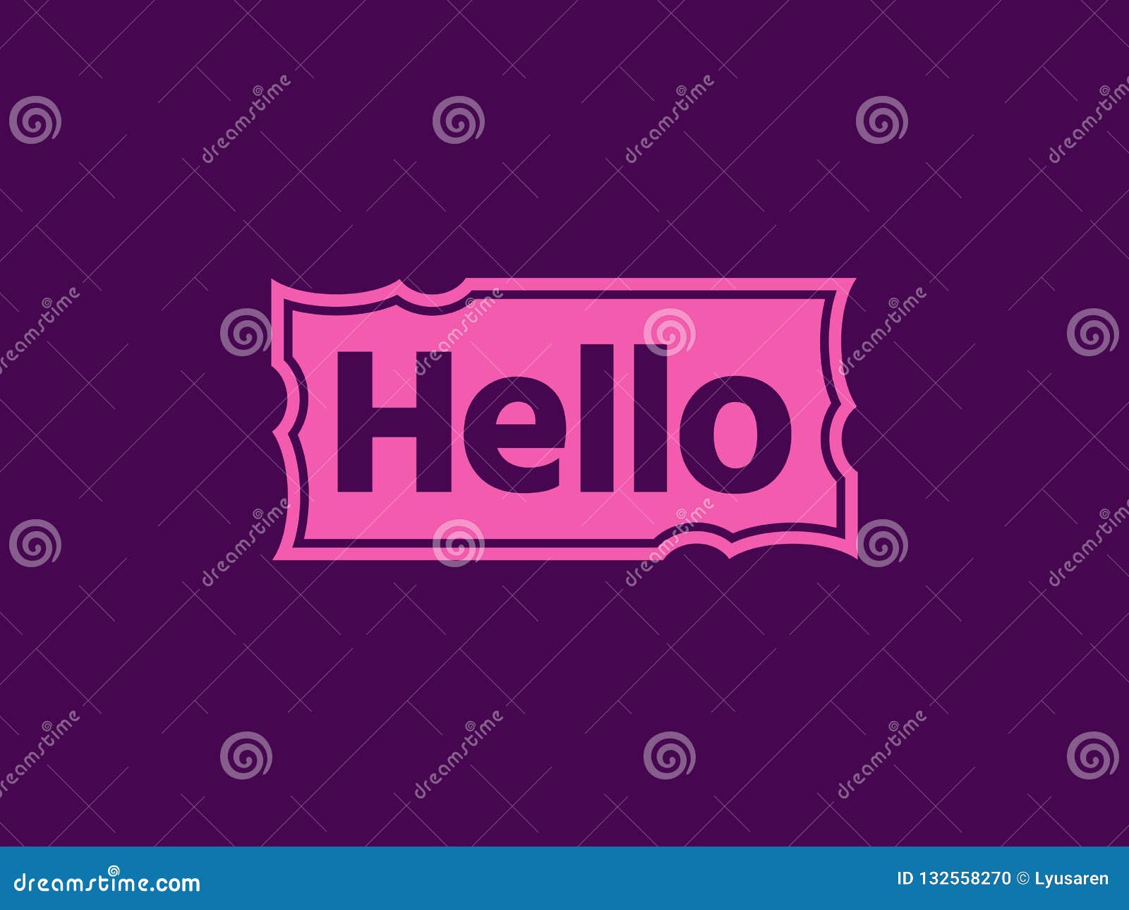 Hello Quote Message in Pink Rectangular Frame Stock Illustration ...