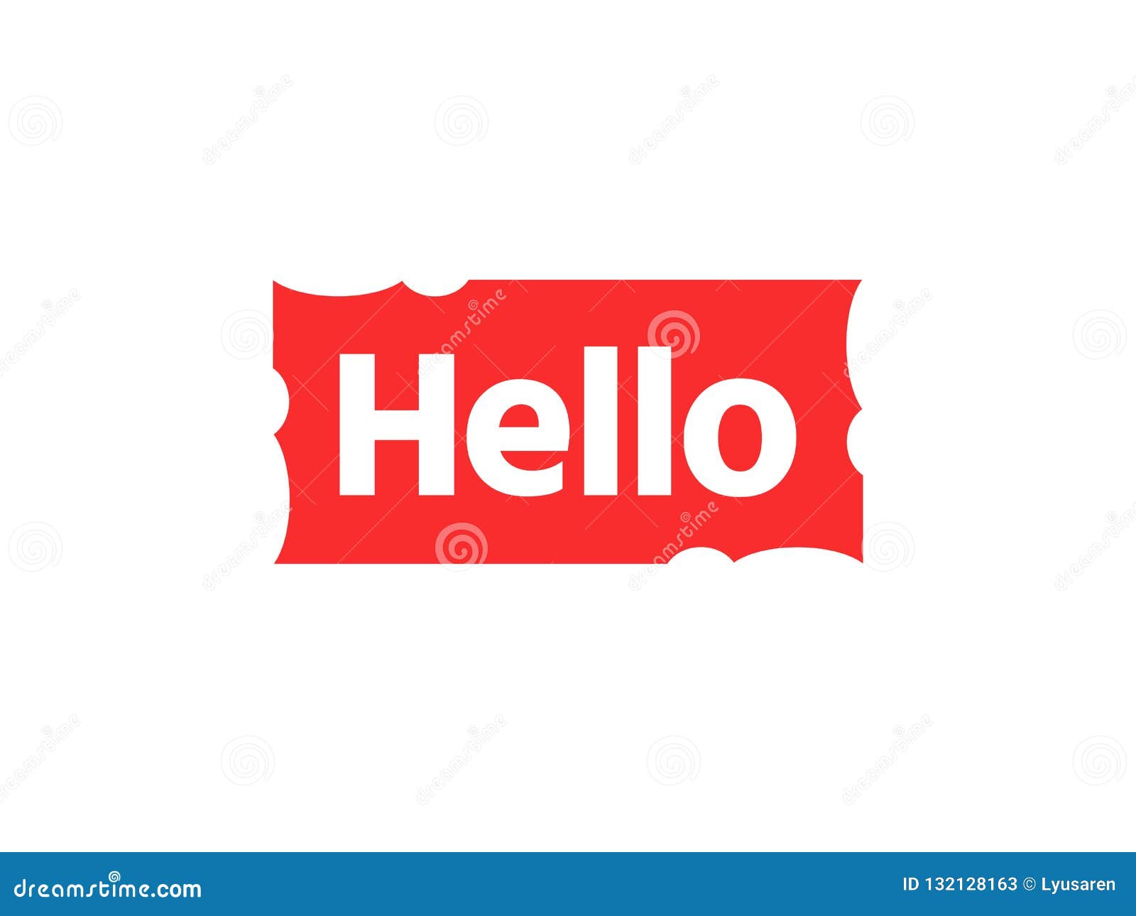 Hello Quote Message in Red Rectangular Frame Stock Illustration ...