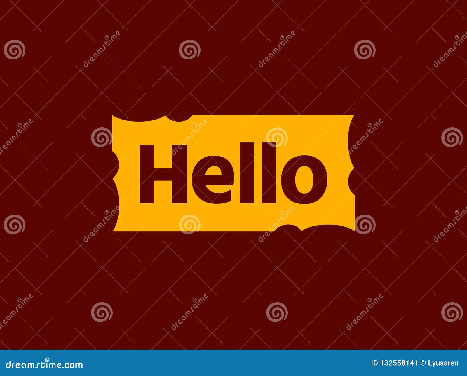 Hello Quote Message in Yellow Rectangular Frame Stock Illustration ...