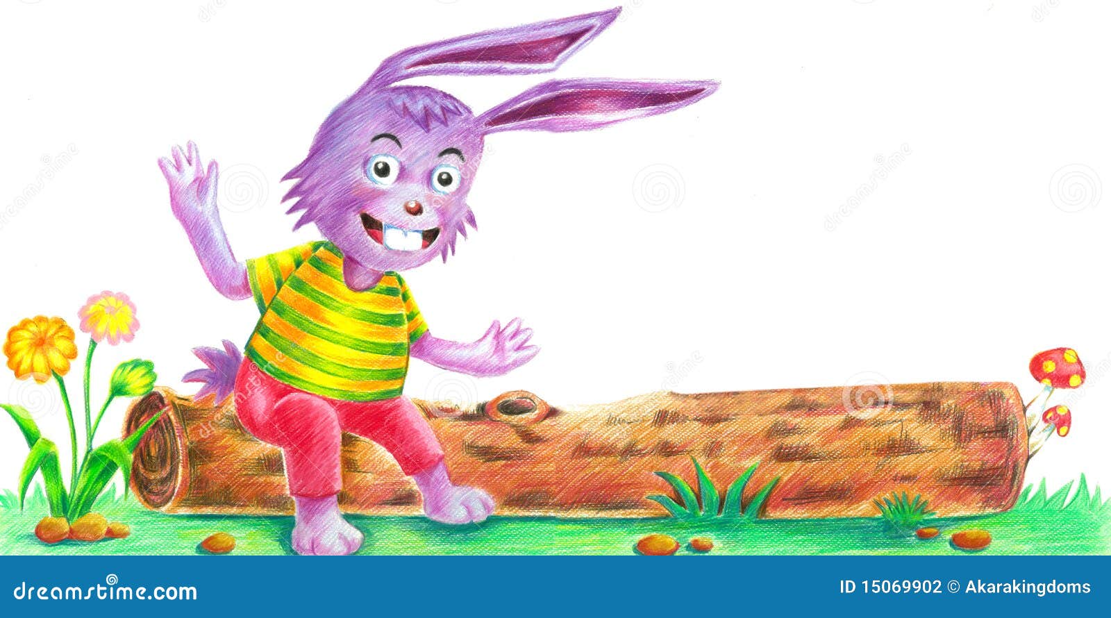 Hello rabbit stock illustration. Illustration of clipart - 15069902