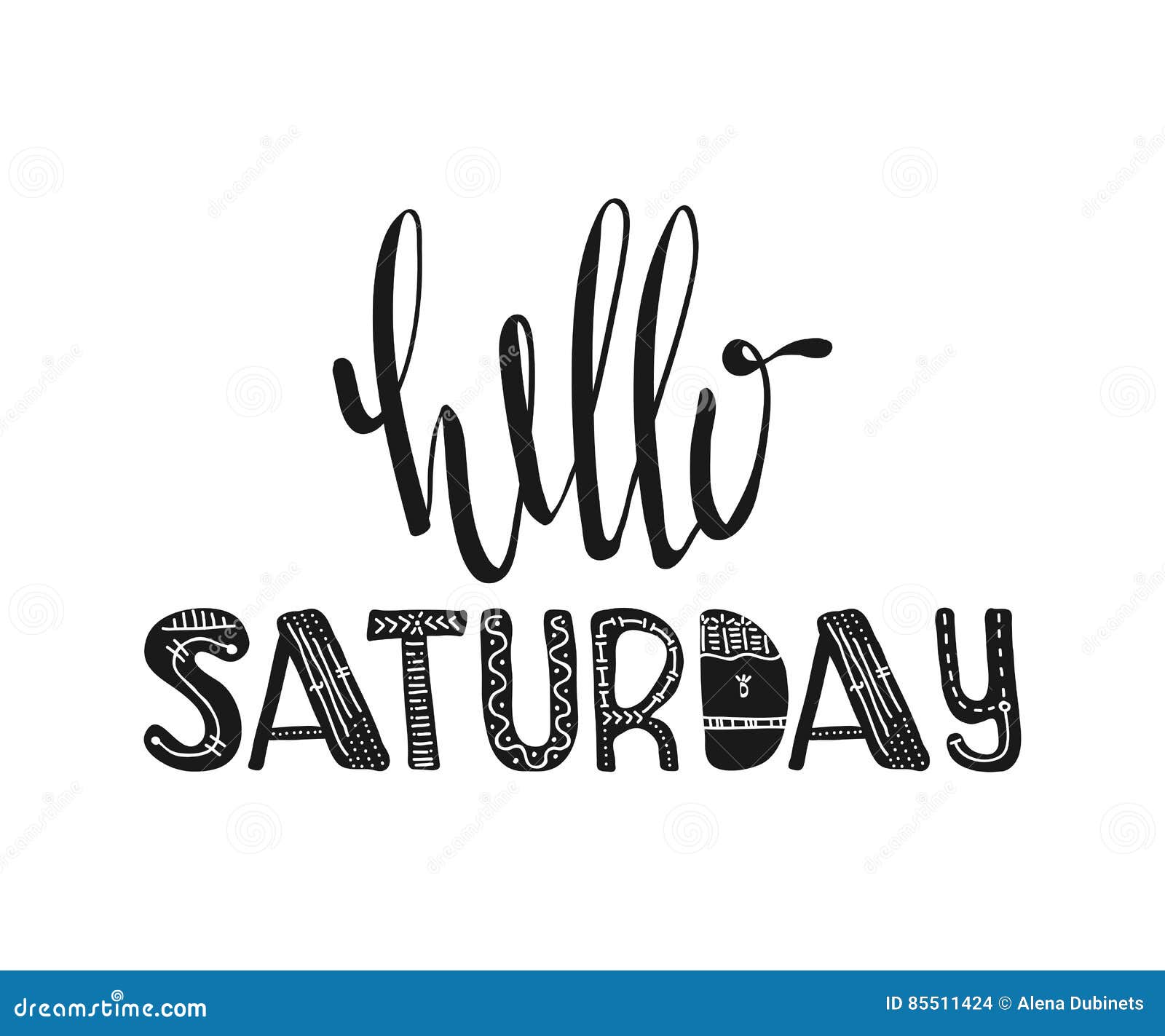 Hello Saturday. Vector Illustration. Cute Cartoon Tiger ...