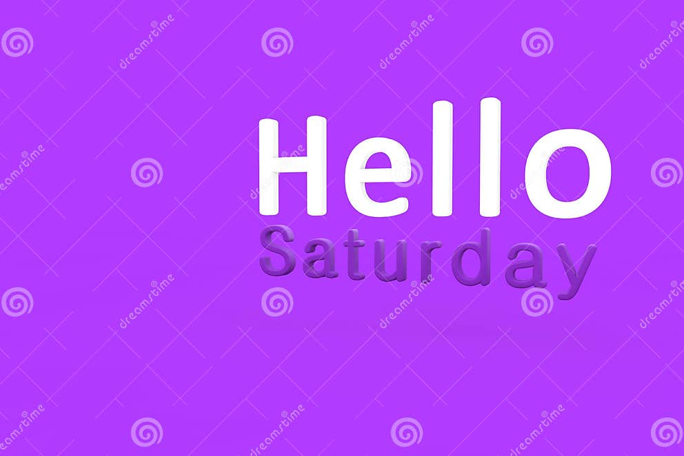 Hello Saturday with Purple Background. Stock Illustration ...